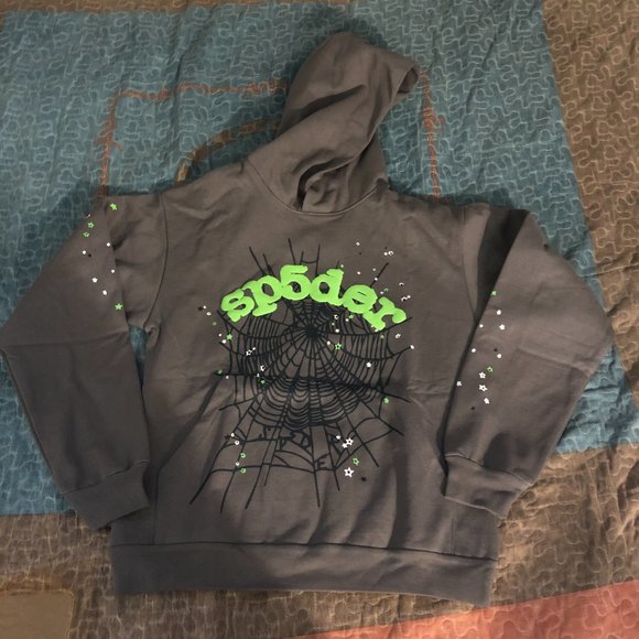 Sp5der | Shirts | Sp5der Wait Web Hoodie Slate Grey | Poshmark